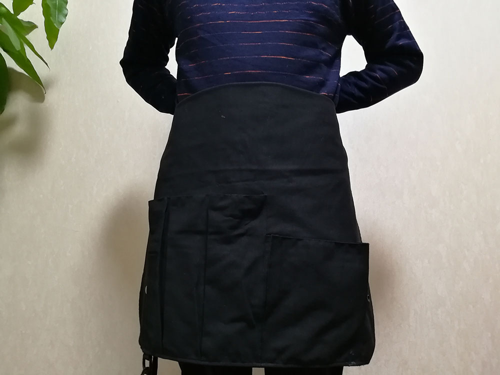 Foldable Portable Black Canvas Bbq Aprons for Men - APRONMFG