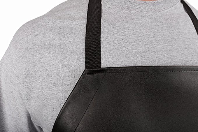 Black Pvc Water Resistant Butchers Apron