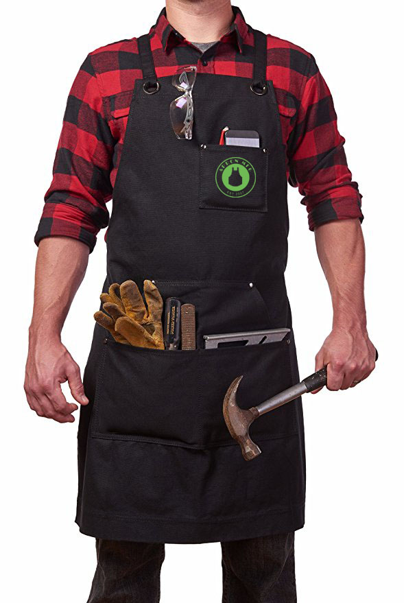 Black Heavy Duty Canvas Carpenters Apron
