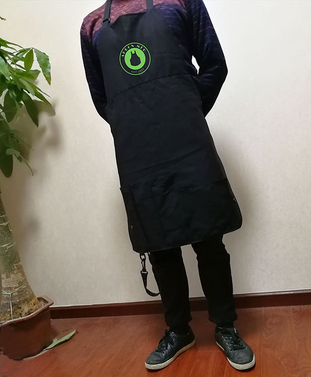 Foldable Portable Black Canvas Bbq Aprons for Men - APRONMFG