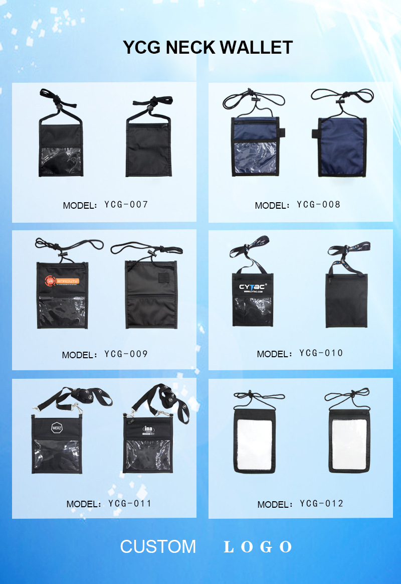 Custom Work Badge Credential Neck Wallet with Flap